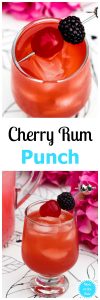 Cherry Rum Punch with Pink Lemonade for Thirsty Thursday