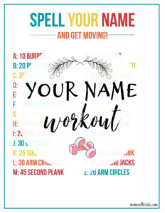 Your Name Workout + Free Printable | Mom on the Side