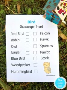 Bird Scavenger Hunt Printable for Kids | Mom on the Side