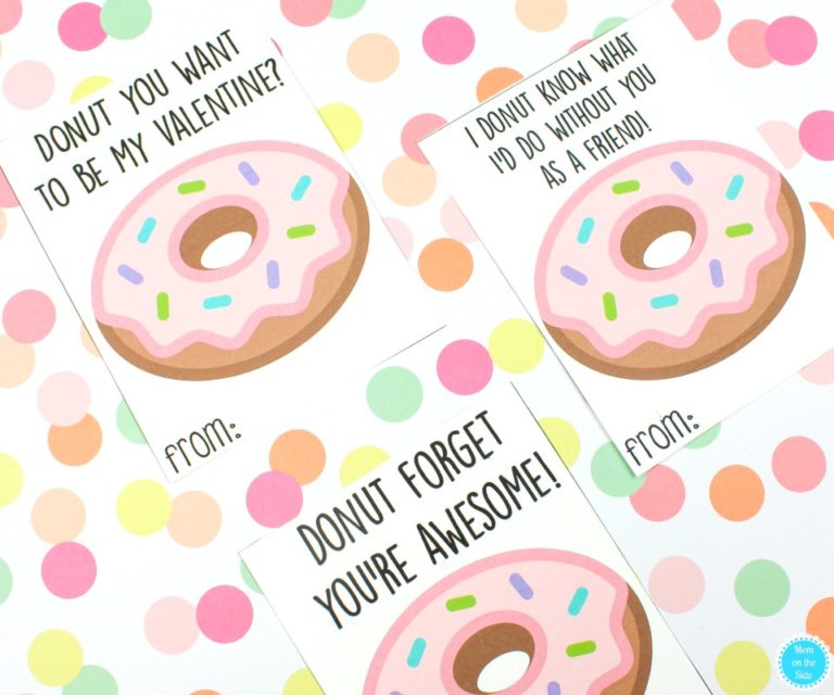 Donuts Valentine Cards for Kids - Free Printable