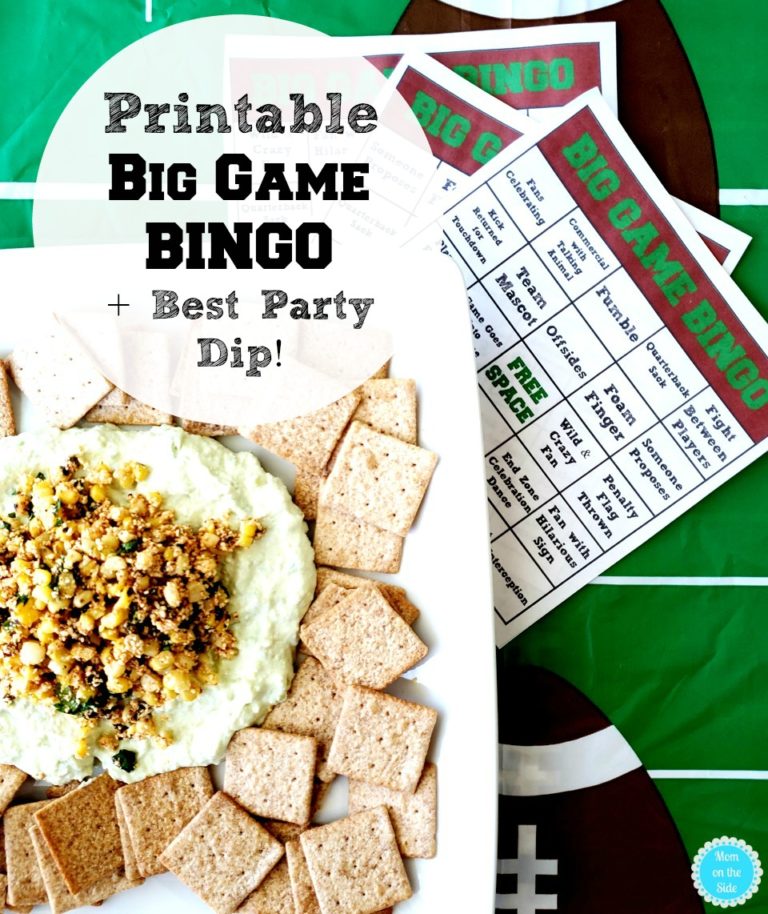 Printable Big Game BINGO + Best Party Dip Recipe
