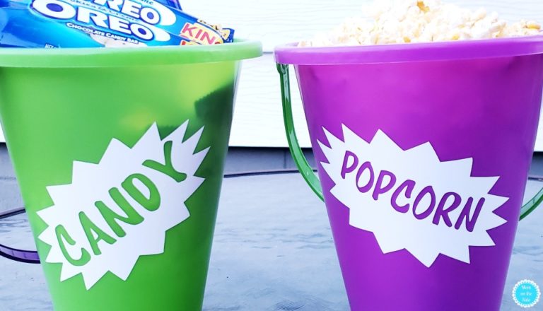 DIY Candy Bucket and Popcorn Bucket for Outdoor Movie Nights