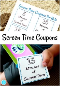 Printable Screen Time Coupons for Kids to Reward Them with Extra Time