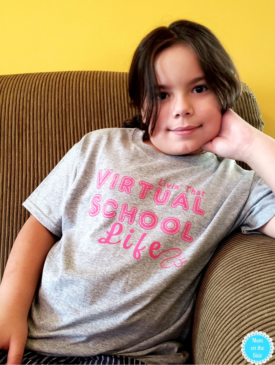 Virtual School Life Shirt Made with Circut Joy - Template Included