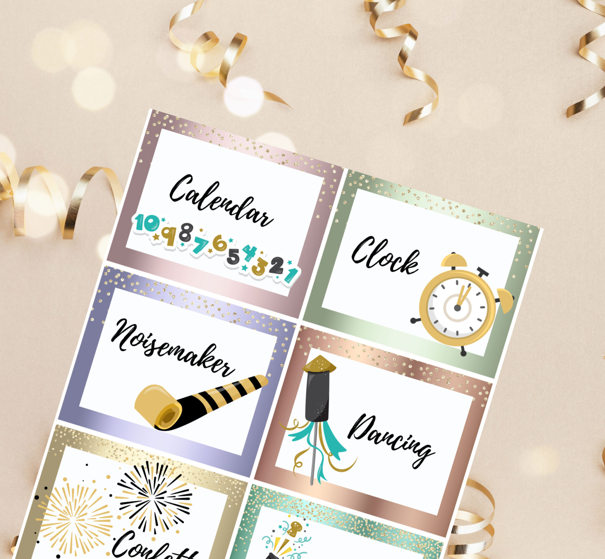 New Years Charades - Free Printable Game Cards