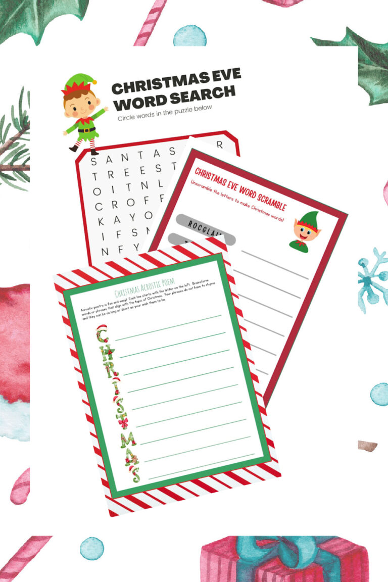 Christmas Eve Activity Book - 12 Free Printable Pages of Fun!
