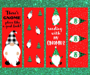 Christmas Gnome Bookmarks - 4 Free Designs