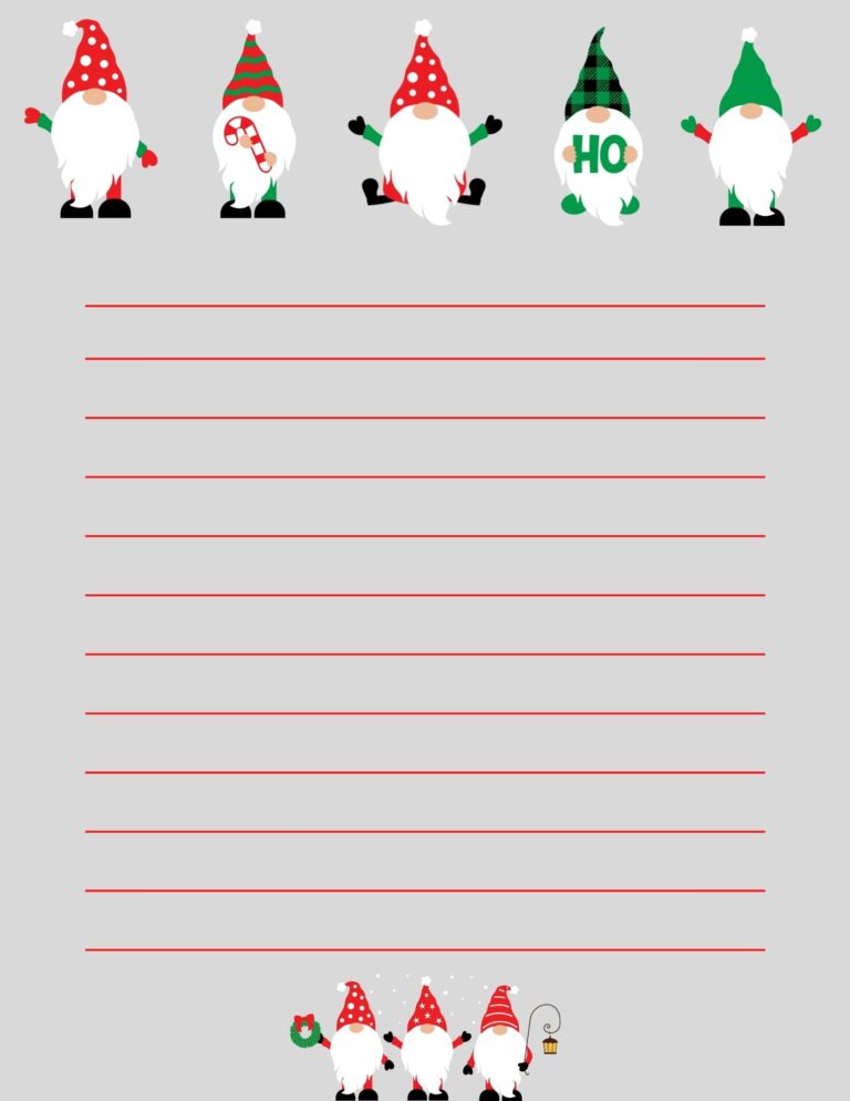 Free Printable Christmas Gnome Stationery - 3 Designs!