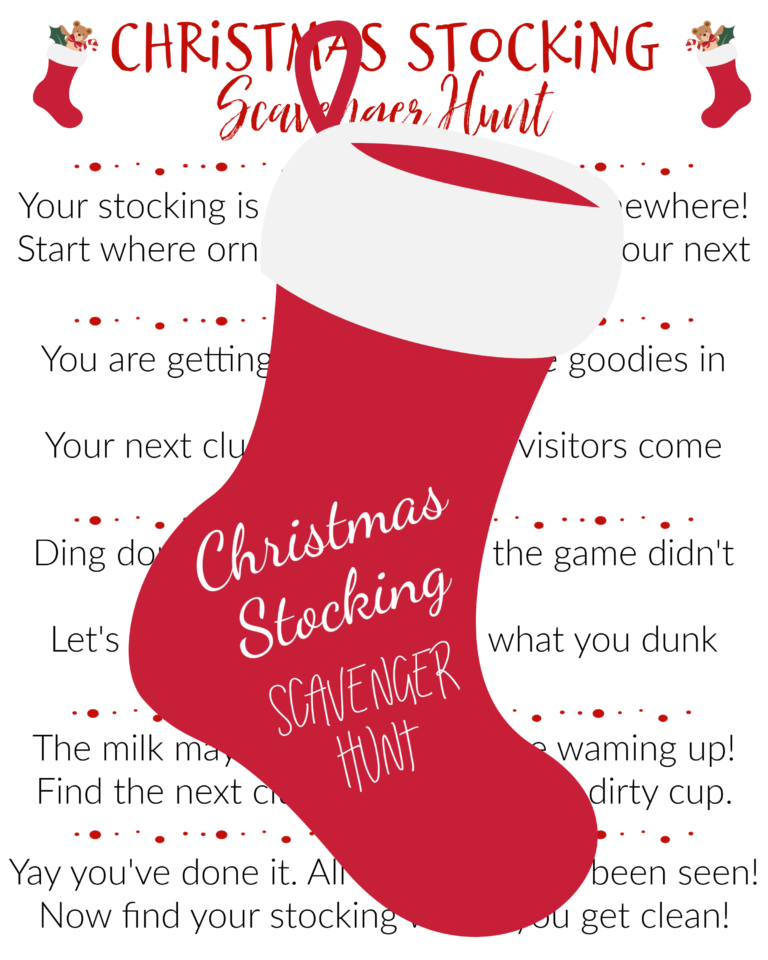 Stocking Scavenger Hunt for Christmas Morning - 5 Clues!