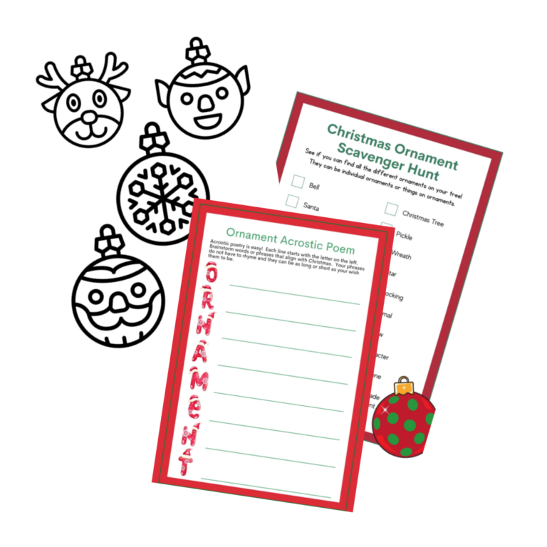 Free Printable Christmas Ornament Activity Book - 12 Pages