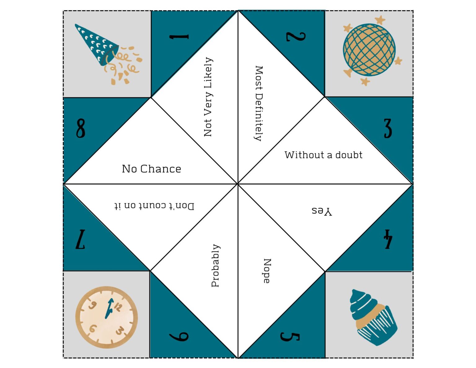 New Year's Fortune Teller Printable