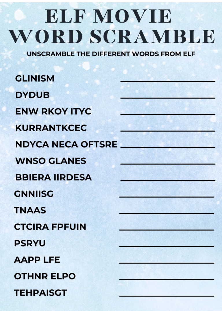 Elf Movie Night Activity Book - Free Printable