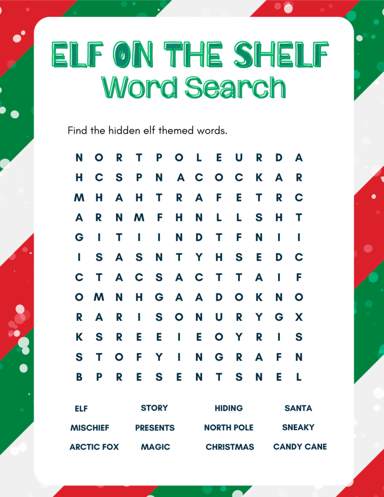 Free Printable Elf on the Shelf Activity Book - 9 Free Pages