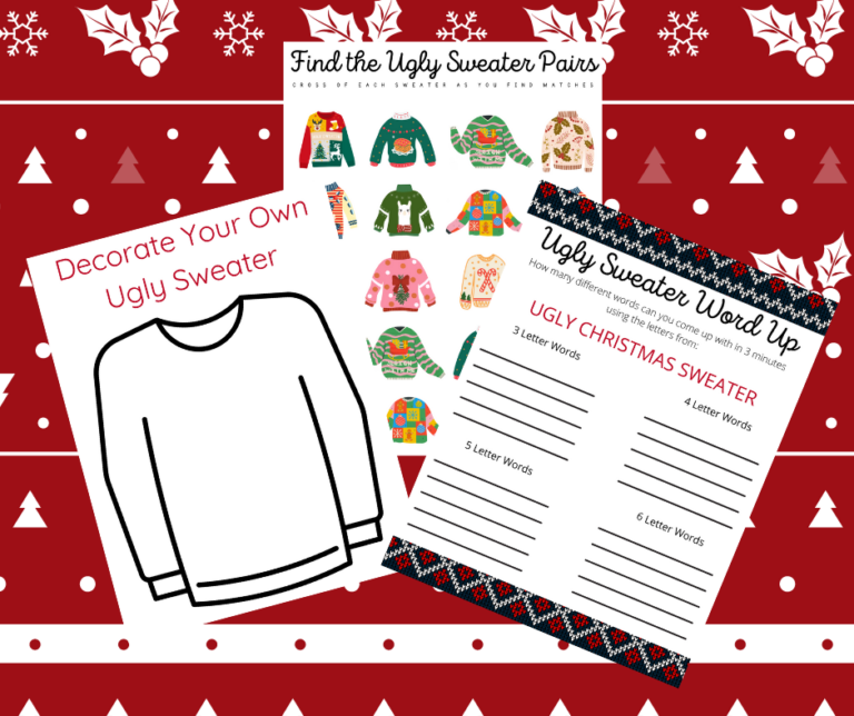 Ugly Sweater Activity Book - Free Printable